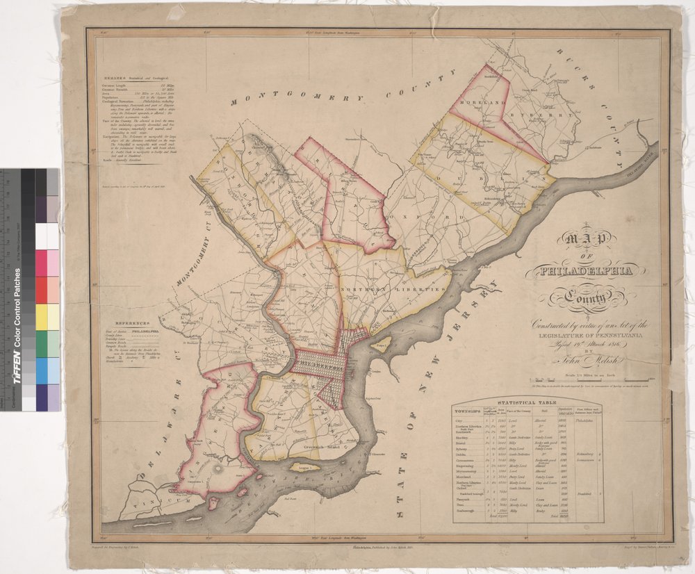 Karte des Philadelphia County, 1819 von American School