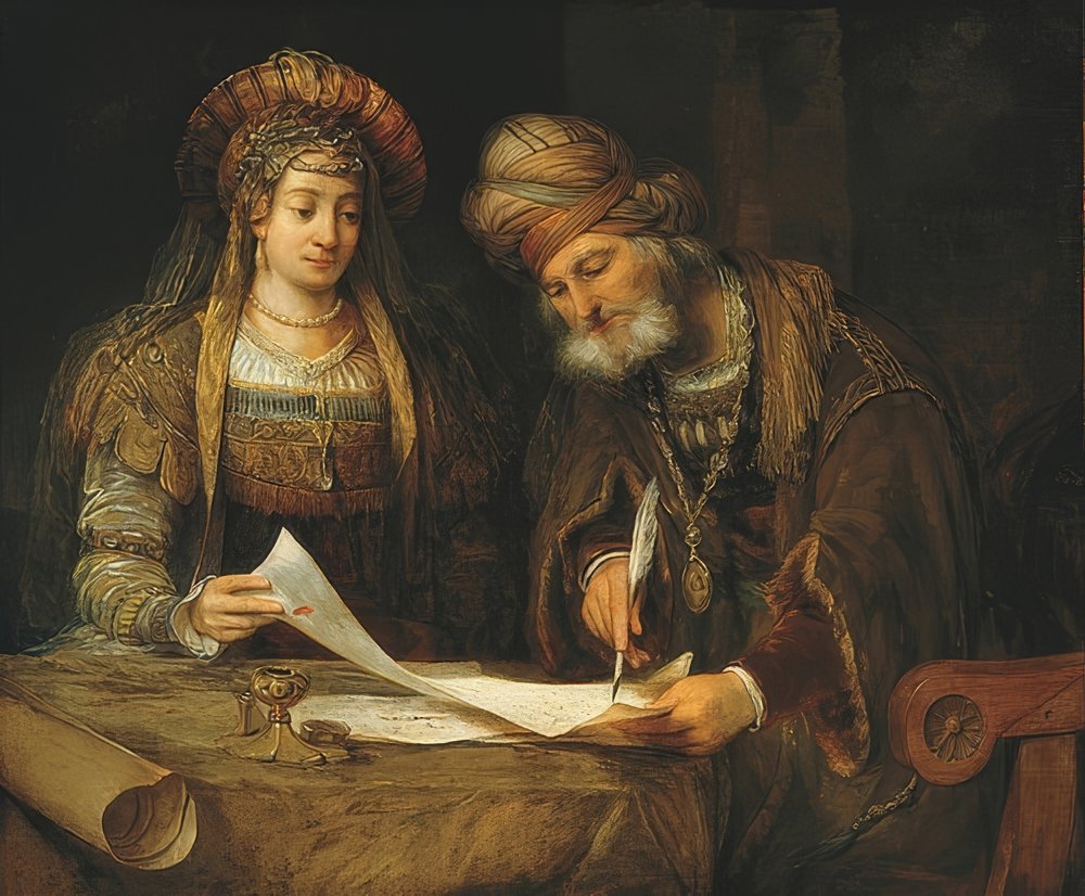 Esther und Mordechai von Aernt de Gelder: Kunstdruck