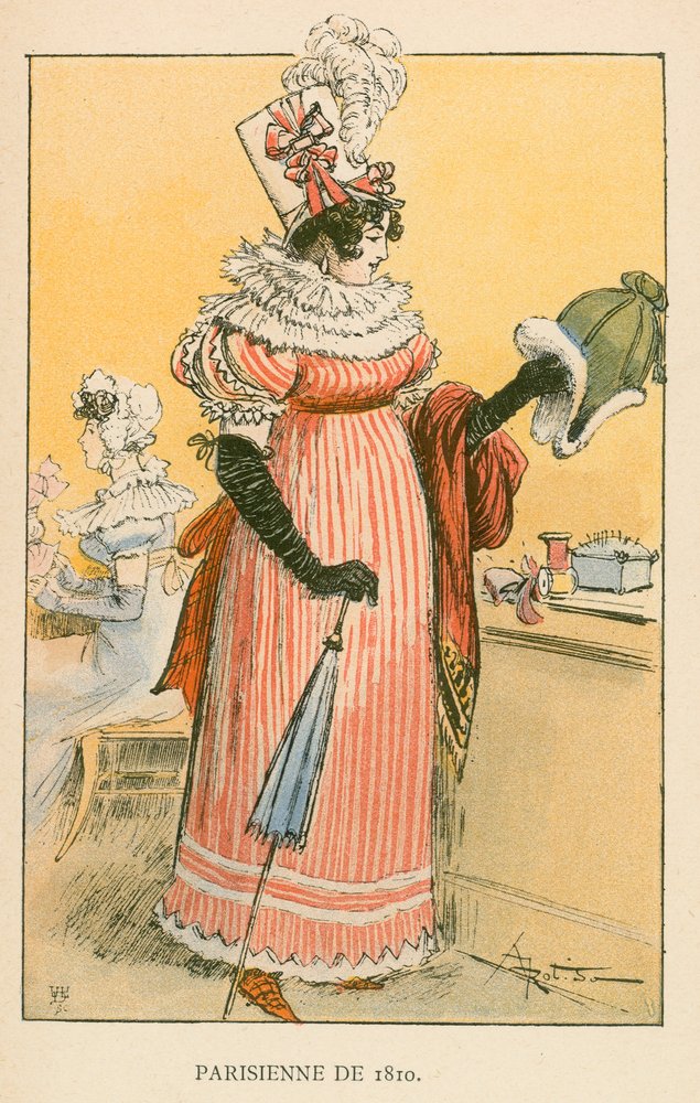 Pariserin von 1810 von Albert Robida: Kunstdruck kaufen