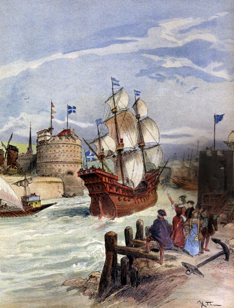 Flotte von Franz I. in Le Havre von Albert Robida