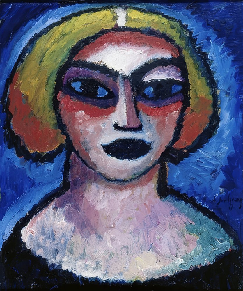 Frauenkopf von Alexej von Jawlensky: Kunstdruck kaufen