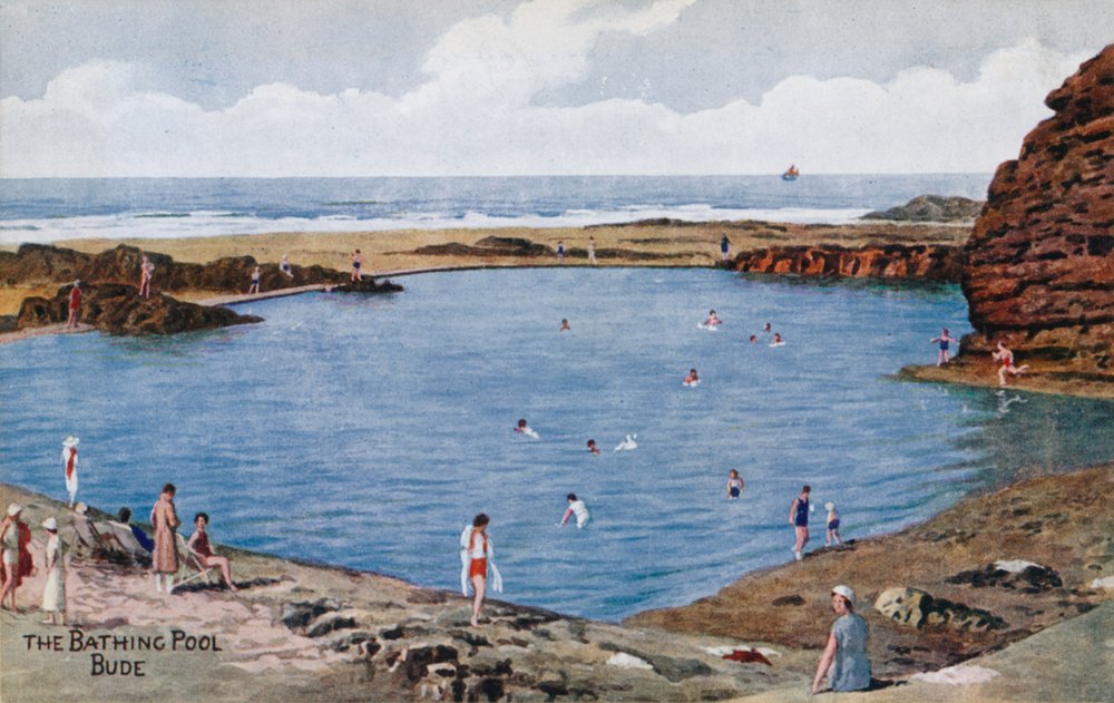 Das Schwimmbad, Bude von Alfred Robert Quinton: Kunstdruck