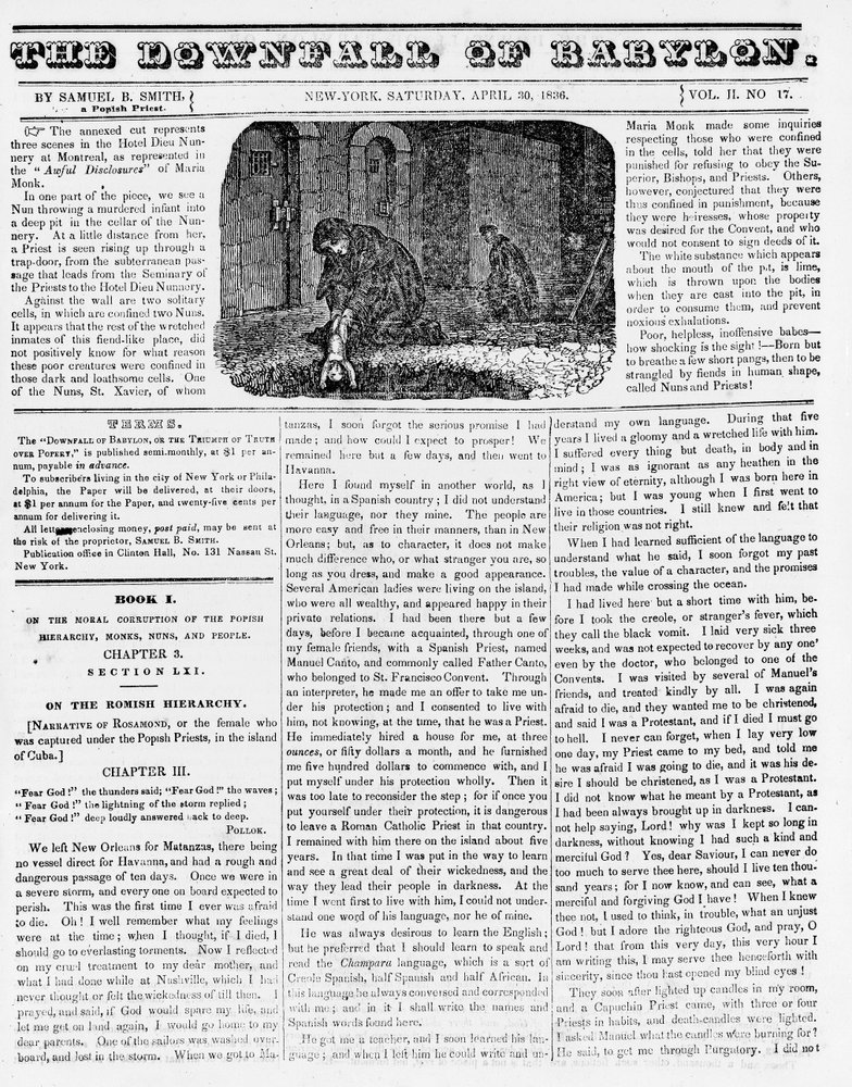 Der Untergang Babylons, Illustration aus einem anti-katholischen ...