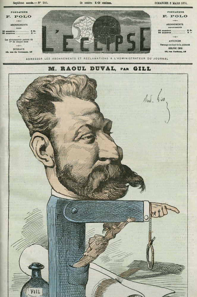 Karikatur von Fernand Raoul-Duval von Andre Gill: Kunstdruck