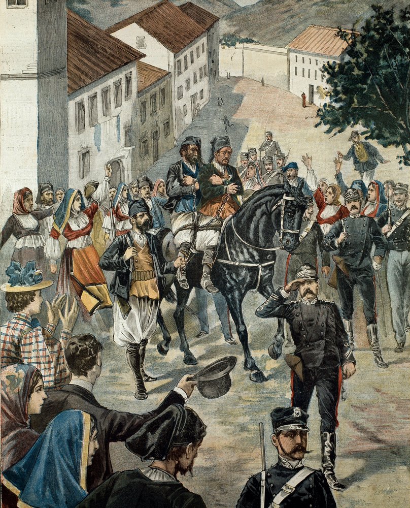 Die italienischen Banditen Moro und Unano von der sardischen Polizei ...