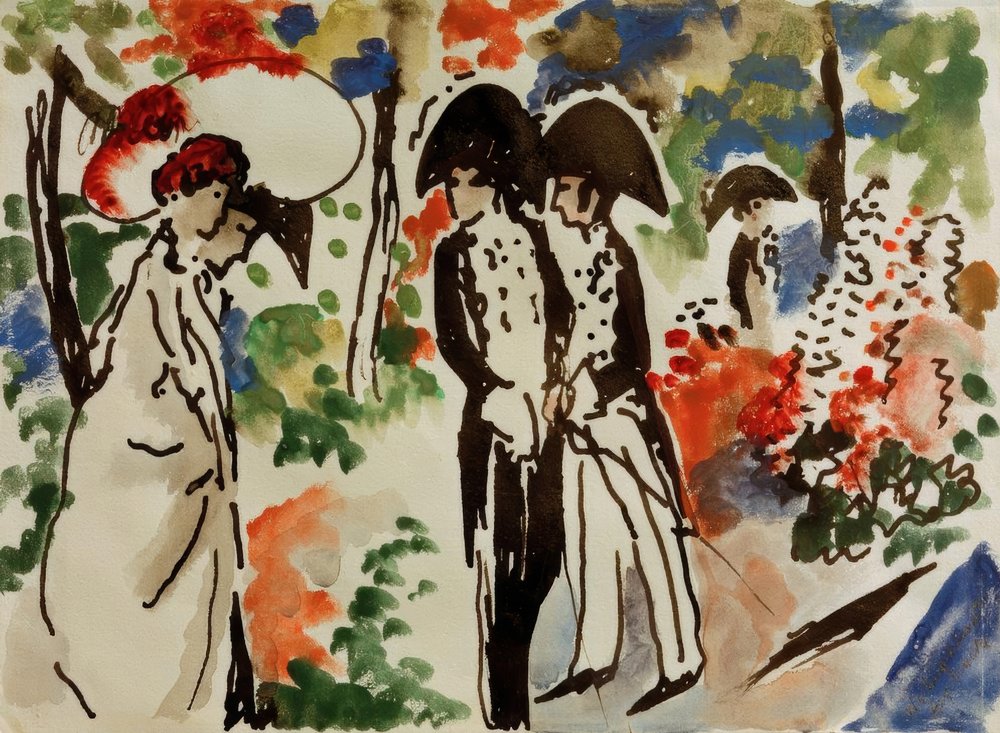 Promenade von August Macke: Kunstdruck in Museumsqualität