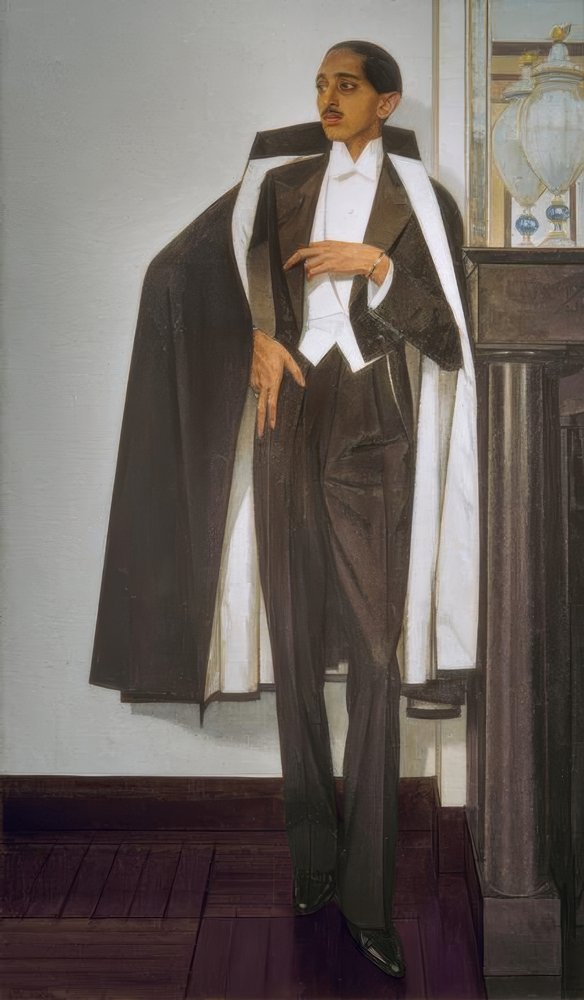 Maharaja Yeshwant Rao Holkar II. von Indore in westlicher Kleidung