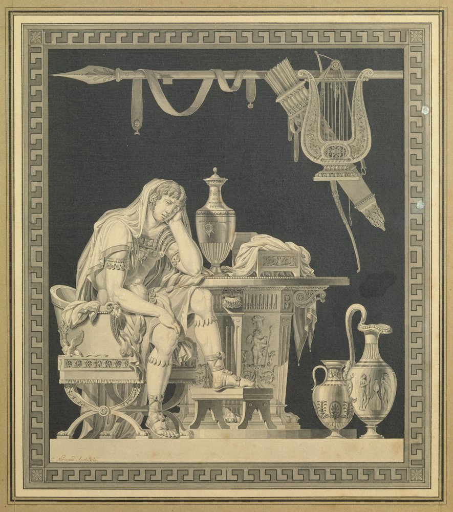 Achilles trauert um den Tod von Patroklos