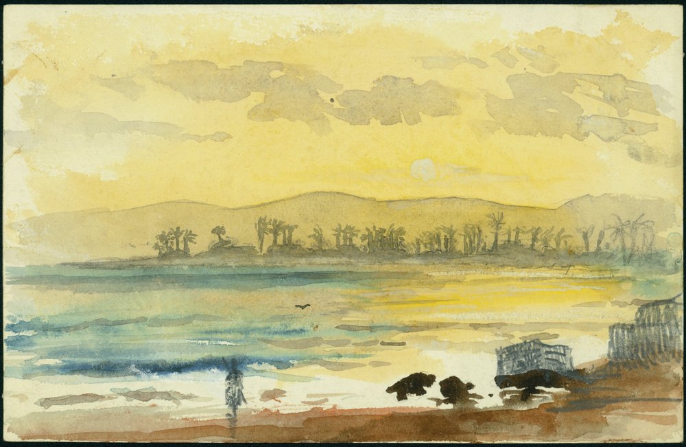 Sonnenaufgang bei Haifa, 1872 von Claude Conder: Kunstdruck