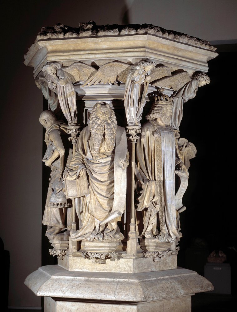 Flämische Gotik: Sockel mit Darstellungen von Daniel, Zacharias, Jesaja ...
