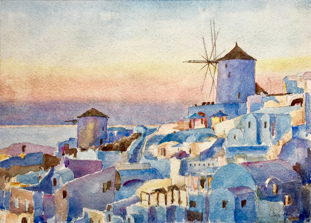 Santorini Oia – Sonnenuntergang, Beleuchtungszeit