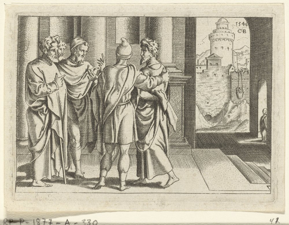 Barnabas bringt Paulus zu den Aposteln von Cornelis Bos