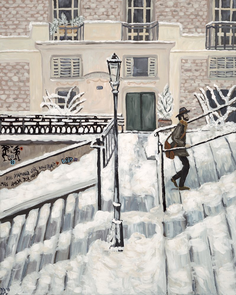 Schnee in Montmartre von Deborah Eve Alastra: Kunstdruck