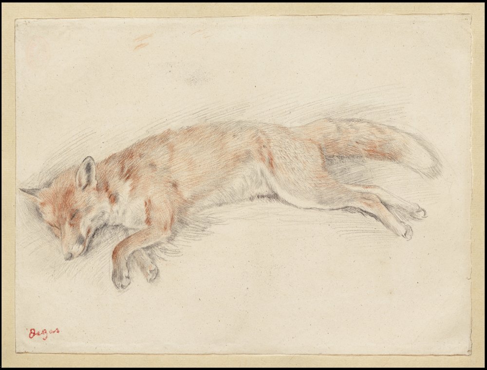 Studie für "Toter Fuchs im Wald" von Edgar Degas