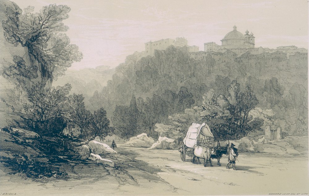 Ansichten von Rom und seiner Umgebung: Blick auf L'Ariccia und den ...