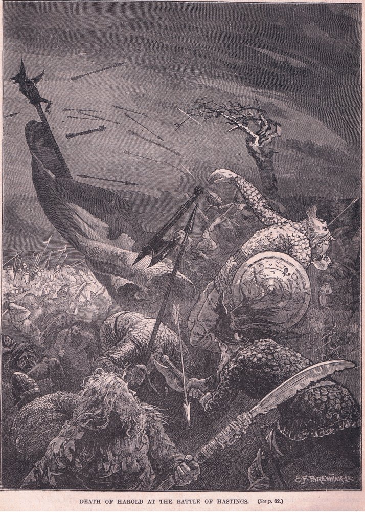 Tod von Harold in der Schlacht von Hastings 1066 n. Chr.