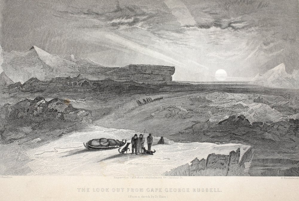 Aussicht vom Cape George Russell, Illustration aus 'Die zweite Grinnell ...