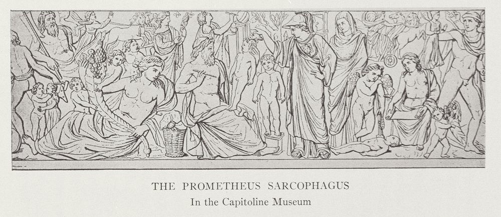 Der Prometheus-Sarkophag, nach dem Original im Kapitolinischen Museum