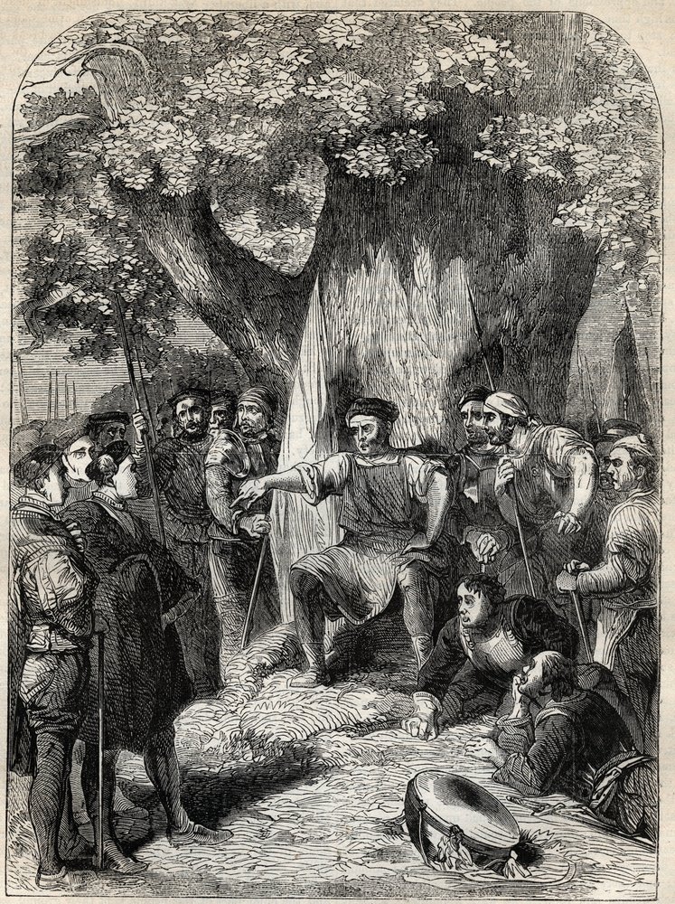 Eine Gruppe von Andersdenkenden in Norfolk während der Rebellion von ...
