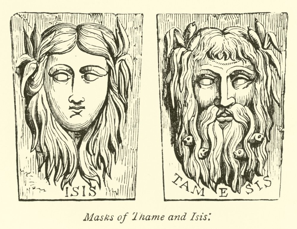 Masken von Thame und Isis von English School: Kunstdruck