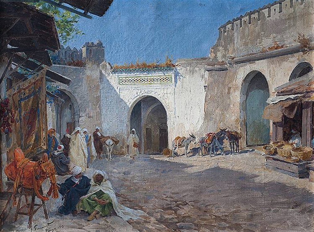 Markt von Tanger von Enrique Simonet: Kunstdruck kaufen