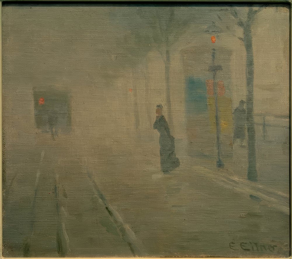 Nebel am Hofweg auf der Uhlenhorst von Ernst Eitner