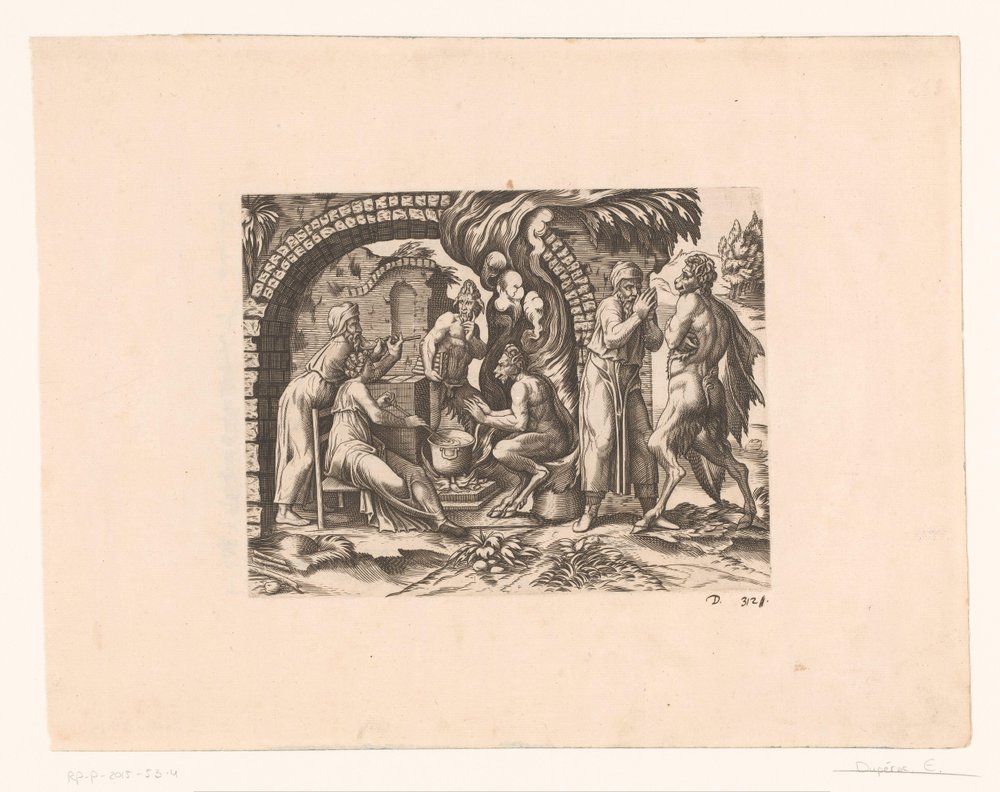 Fabel vom Satyr und dem Bauern, der in seine Suppe und in seine Hände bläst