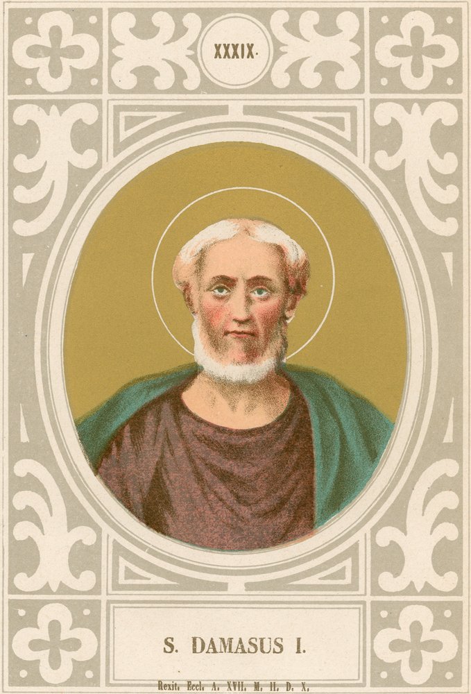S. Damasus I von European School: hochwertiger Kunstdruck