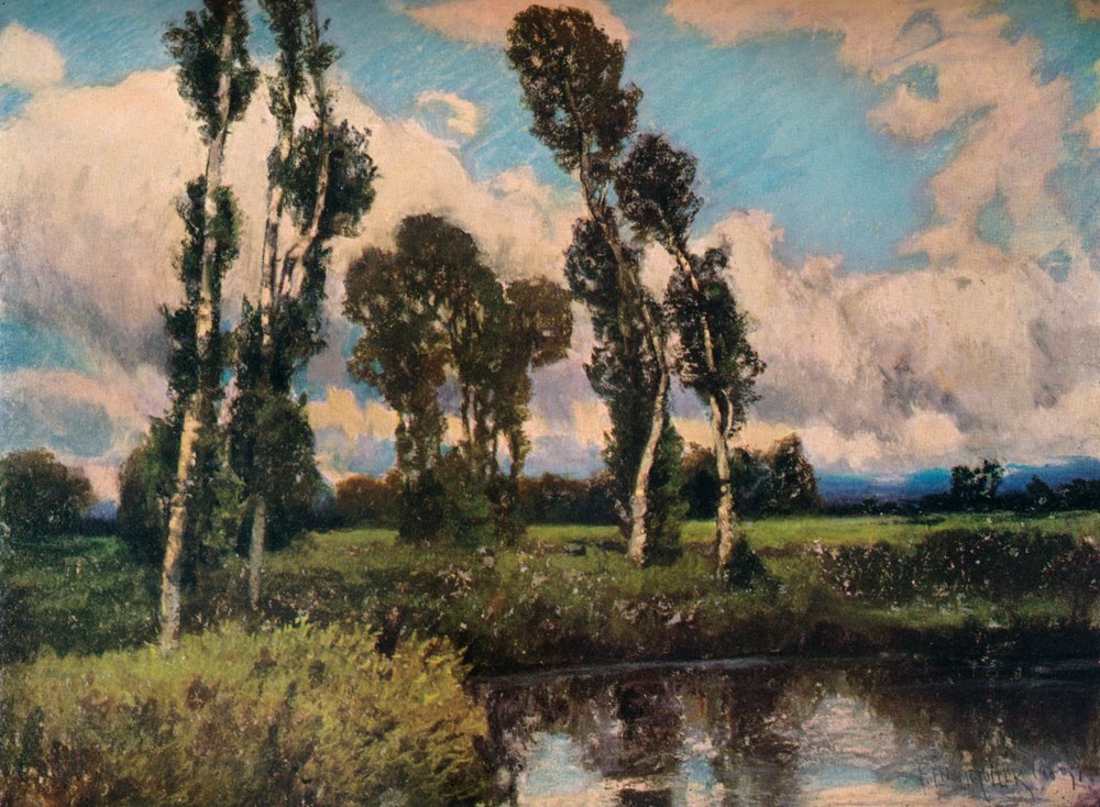 Die Pappeln, ca. 1910 von Ferdinand Engelmuller: Kunstdruck