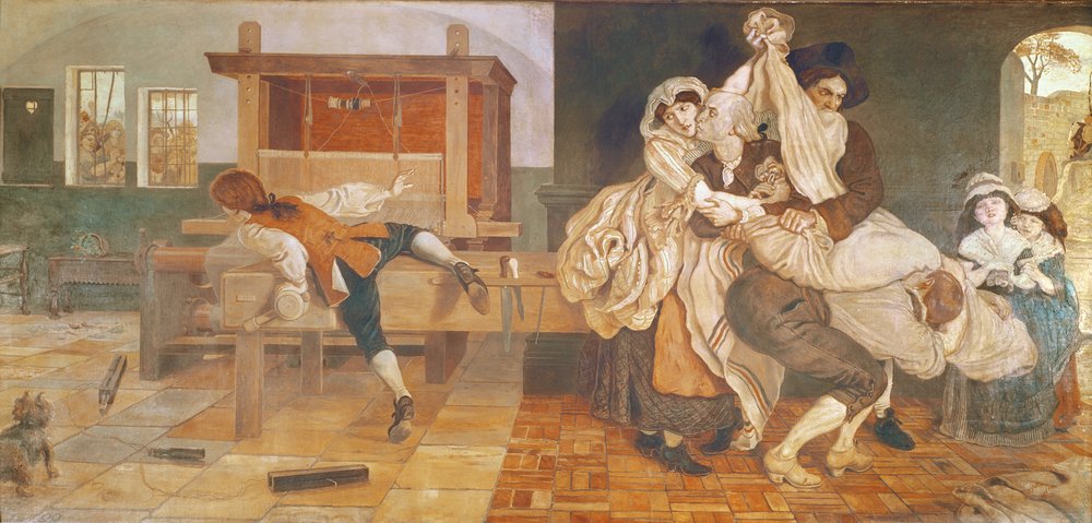 John Kay, Erfinder des Fliegenden Weberschiffchens (Wandgemälde)