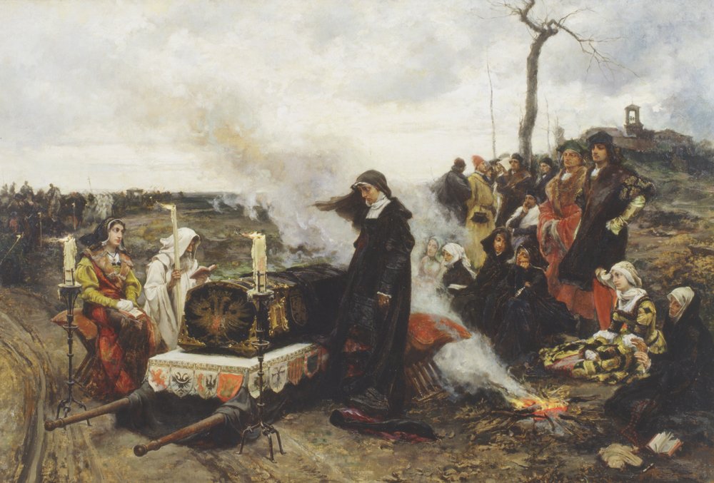Johanna von Kastilien bei der Beerdigung ihres Mannes