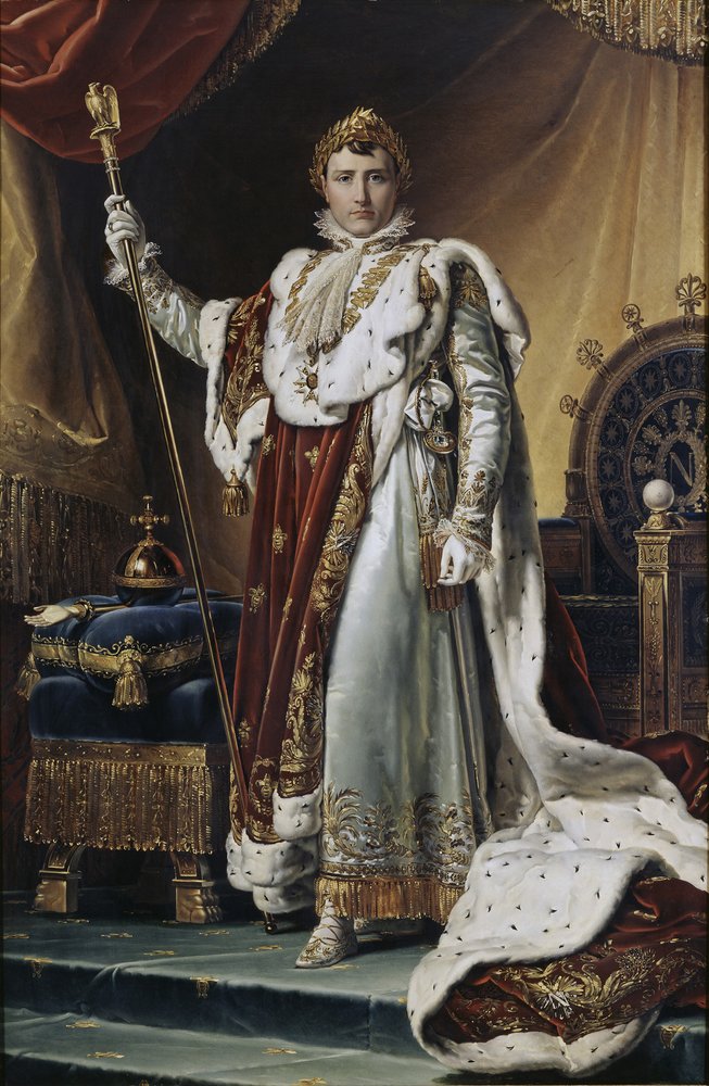 Porträt von Kaiser Napoleon I. Bonaparte in seinen Krönungsroben, ca. 1804