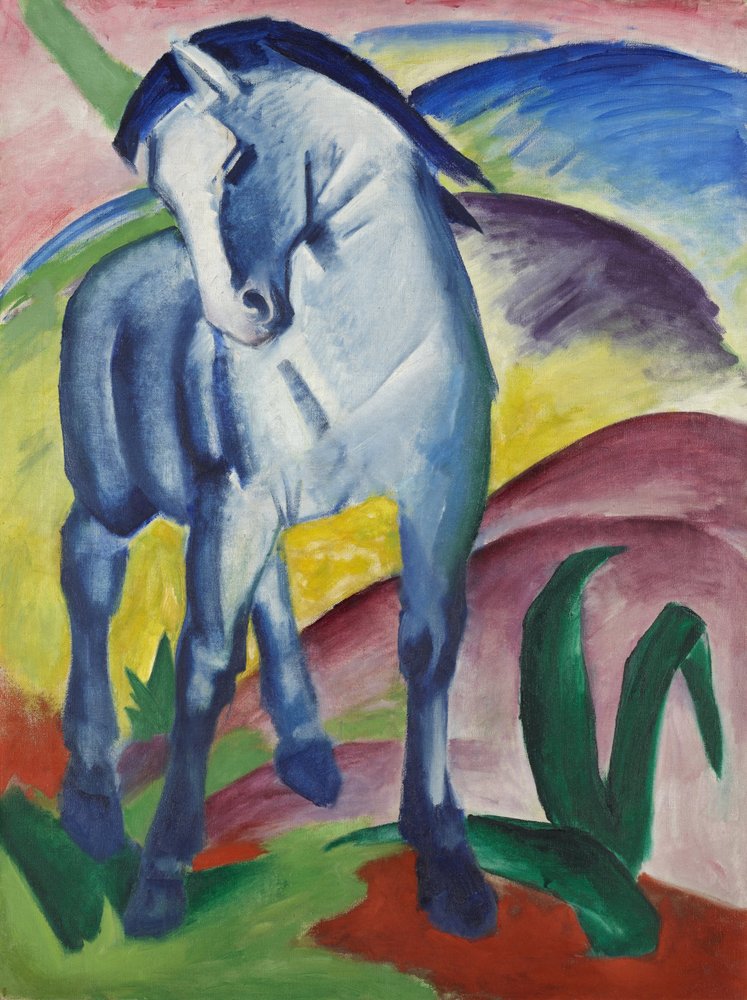 Blaues Pferd I von Franz Marc: hochwertiger Kunstdruck