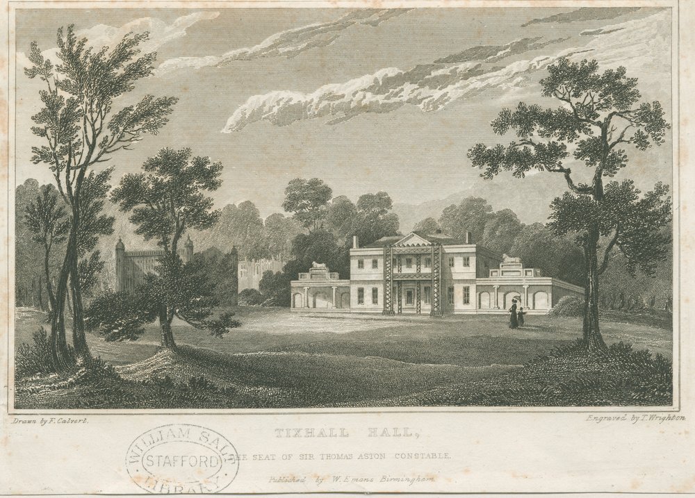 Tixall Hall von Frederick Calvert: hochwertiger Kunstdruck