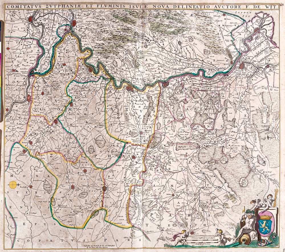 Karte der Grafschaft Zutphen (Deutschland)