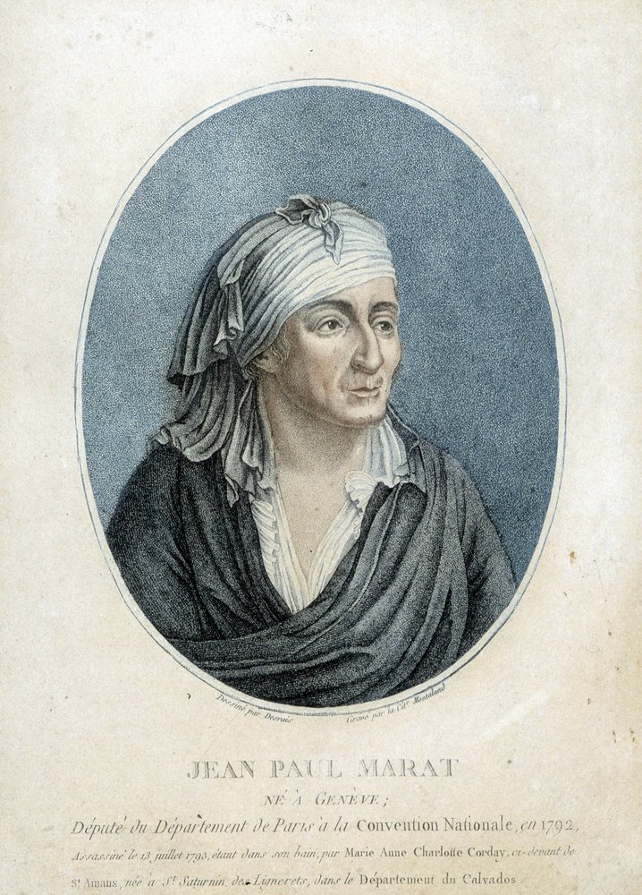 Porträt von Jean Paul Marat (1743-1793), französischer Arzt, Publizist ...