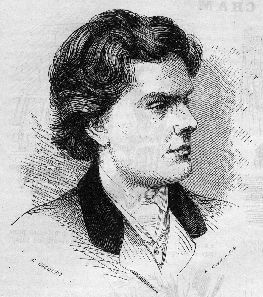 Porträt von Wilhelmy, Geiger, 21 Jahre alt im Jahr 1867. Gravur in „Le ...