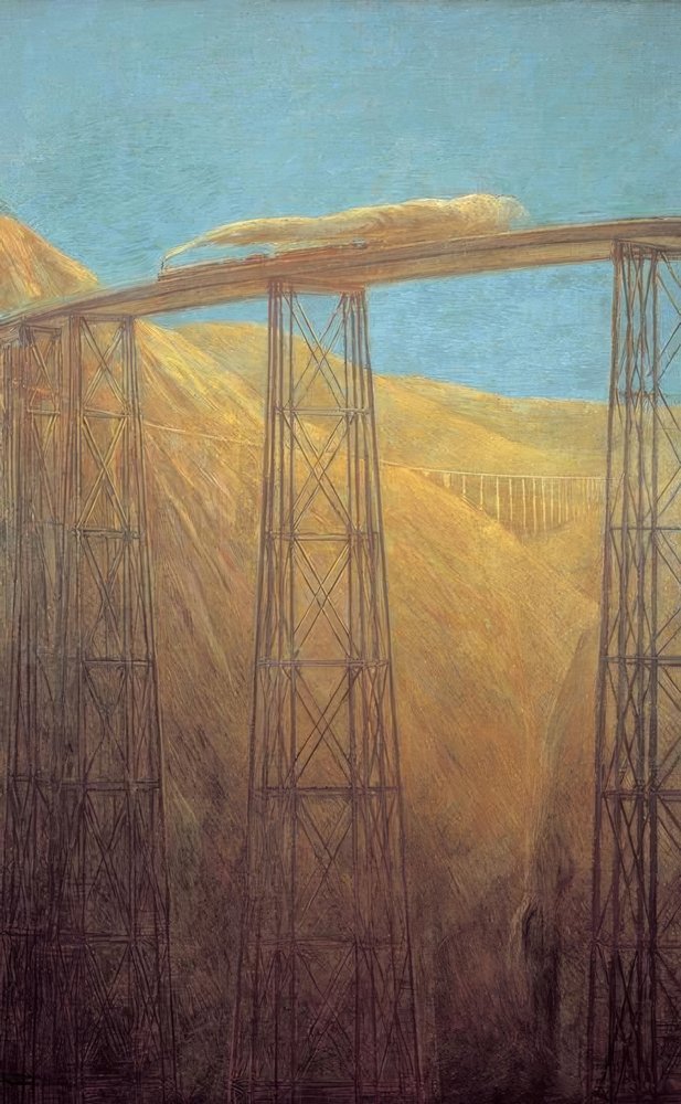 La ferrovia del Pacifico von Gaetano Previati: Kunstdruck