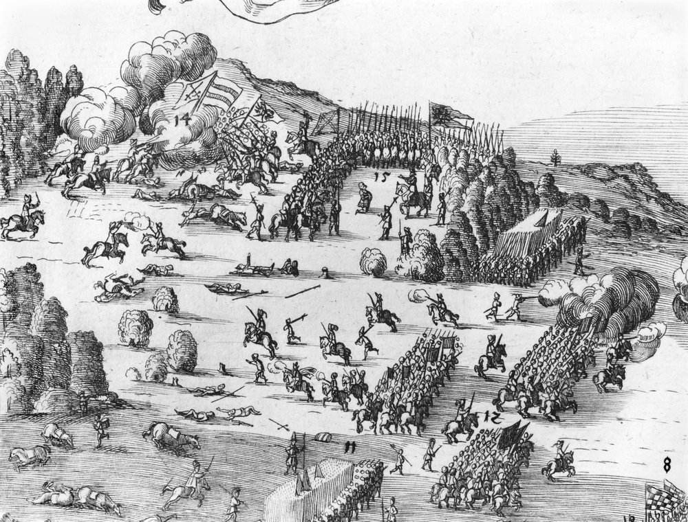 Gesamtansicht der Schlacht von Mühlberg, Detail, 24. April 1547