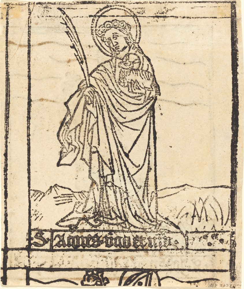 Heilige Agnes [verso] von German 15th Century: Kunstdruck
