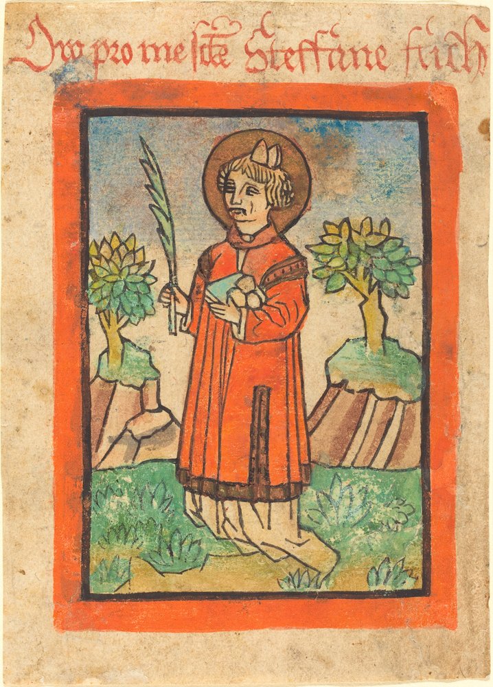 Heiliger Stephanus von German 15th Century: Kunstdruck