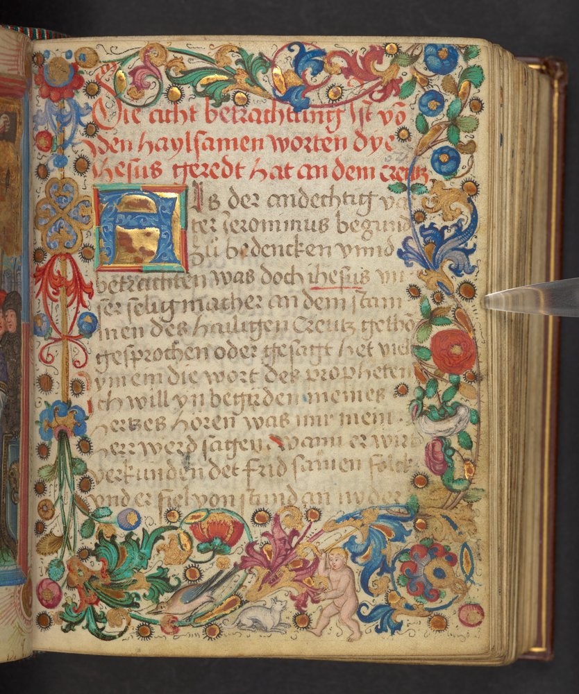 Ein voller Rand mit Tieren und einem Putto, Add. MS 24153, f.54r