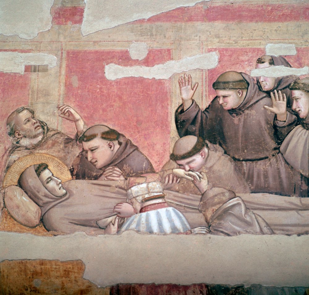 Darstellung des Todes von St. Franziskus von Assisi, 14. Jahrhundert