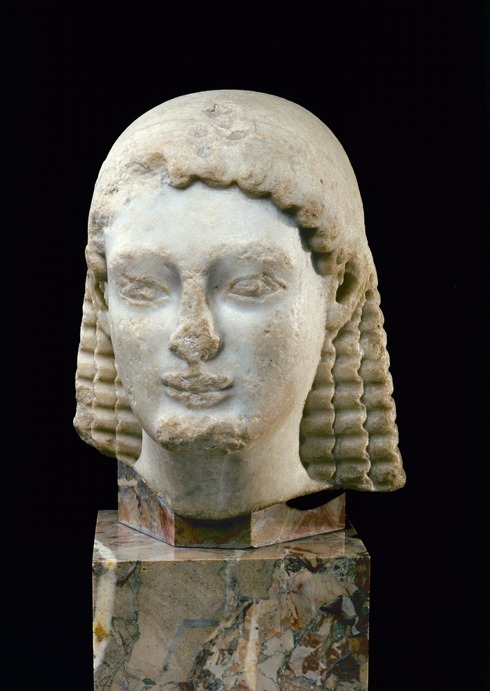 Kopf eines Kouros, aus Athen, ca. 510 v. Chr. von Greek