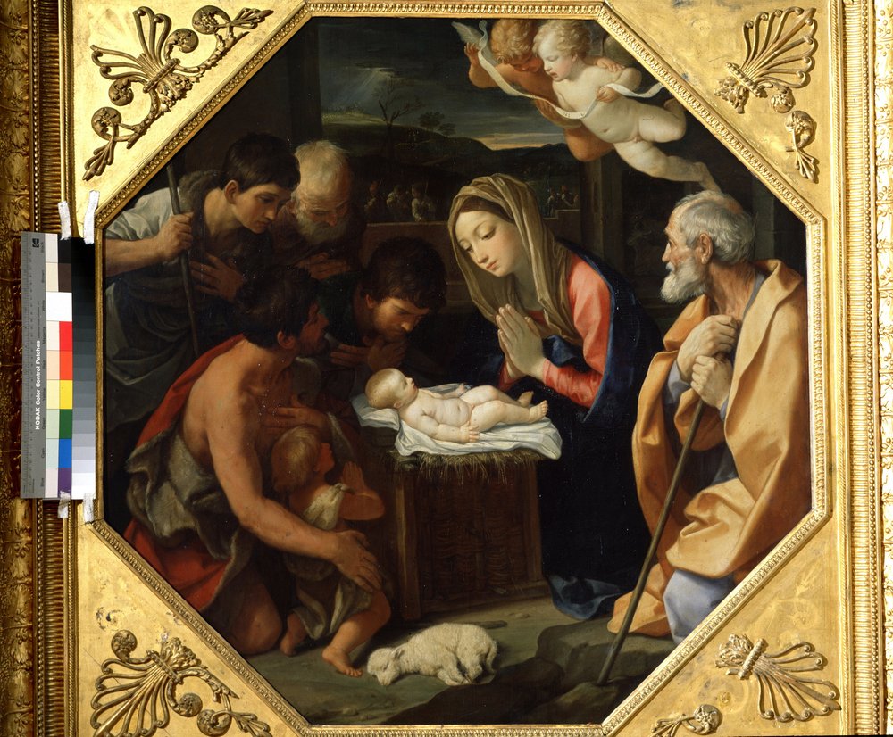 Die Anbetung des Christkindes von Guido Reni: Kunstdruck