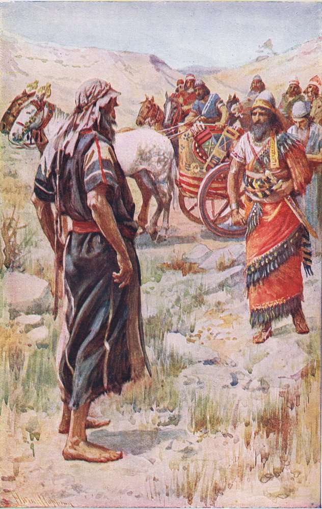 Elia und Ahab, Illustration aus Pictures That Teach The Crown Series, 1920