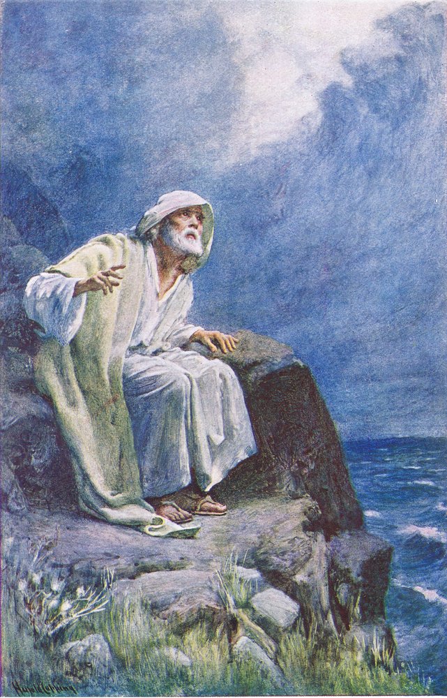 St. Johannes auf der Insel Patmos, Illustration aus Harold Copping ...