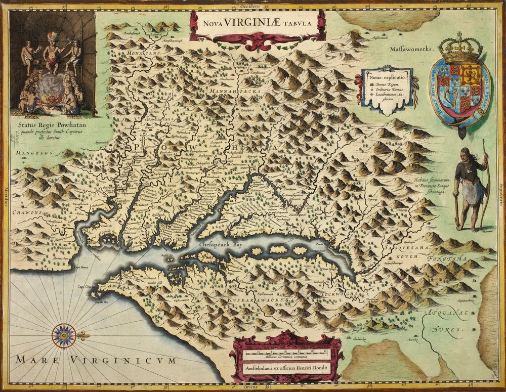 Eine Karte von Virginia von Hendrik I Hondius: Kunstdruck