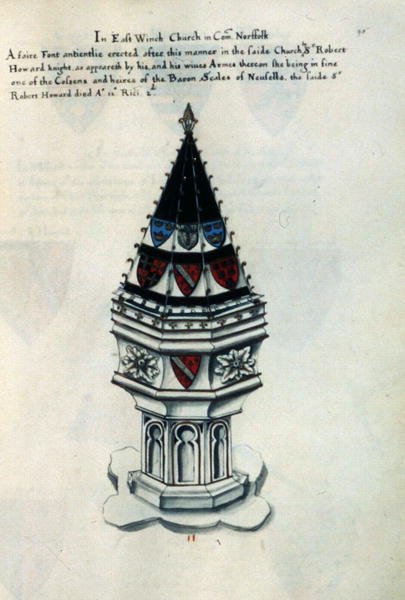 Das von Sir Robert Howard errichtete Taufbecken