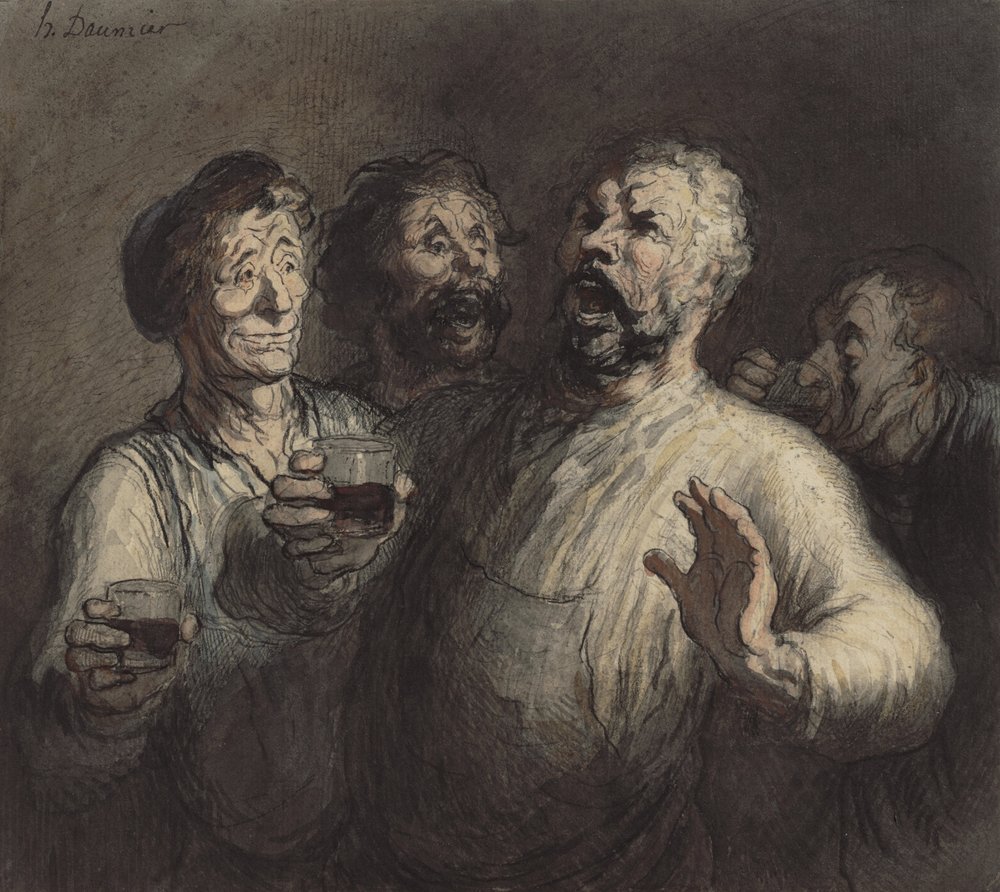Die Trinker von Honoré Daumier: hochwertiger Kunstdruck